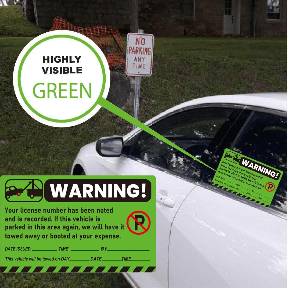 Tow Warning Decals Illegal Parking Warning Stickers - Hard To Remove ...