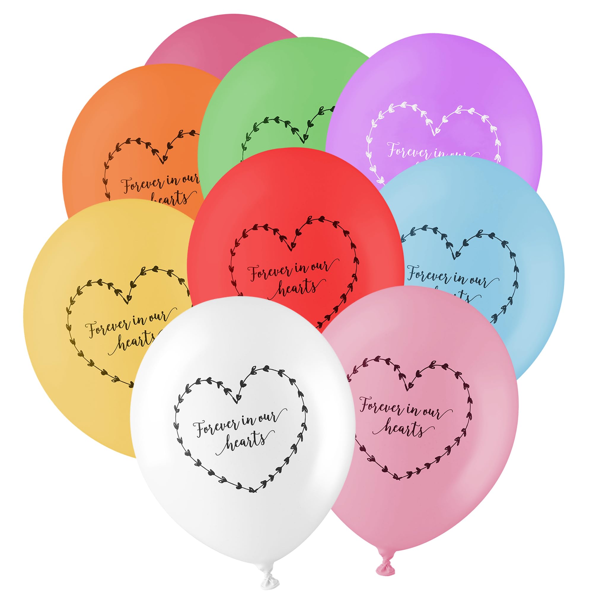 Amazon.com: ANGEL & DOVE 25 Rainbow Funeral Balloons 'Forever In Our ...