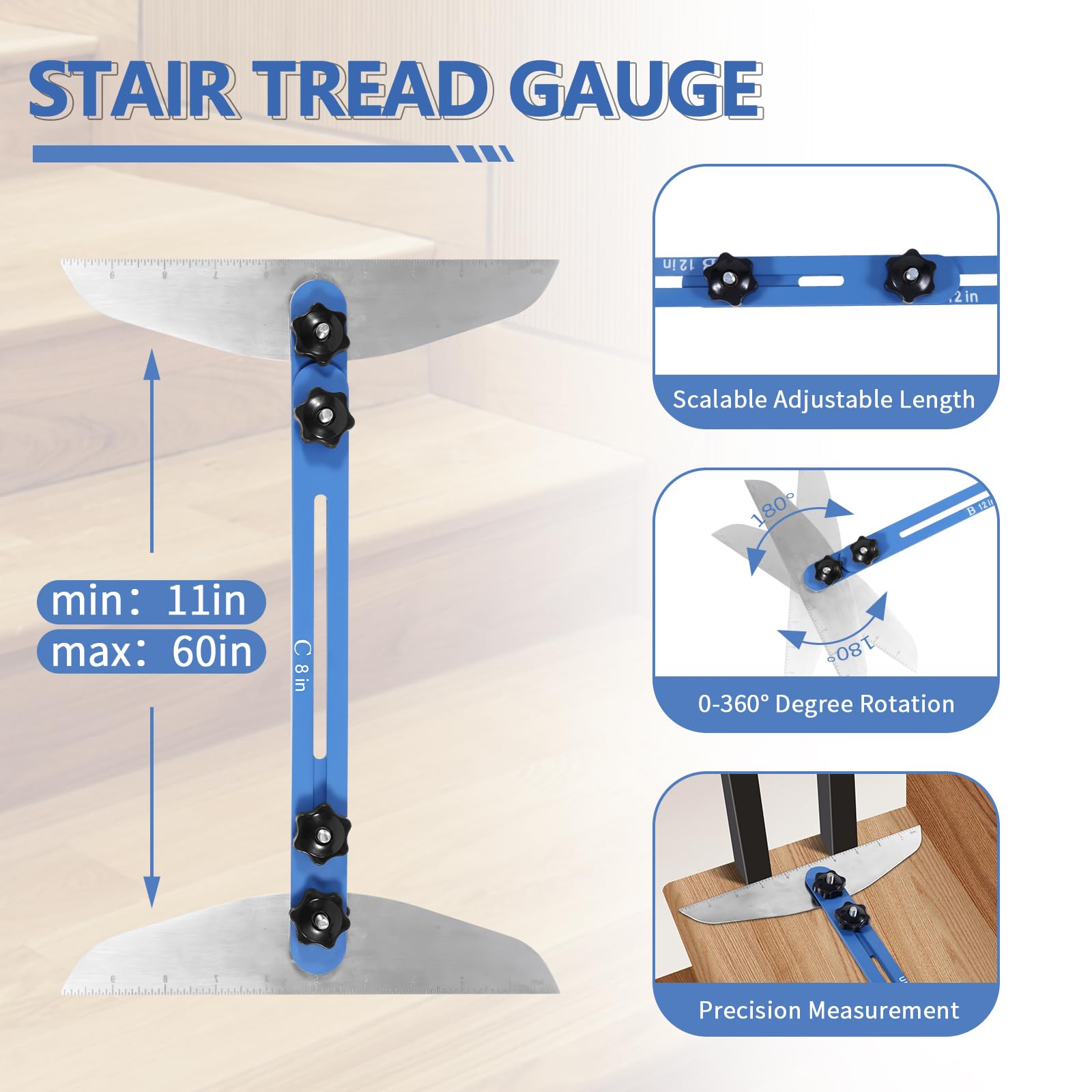 Snapklik.com : Stair Tread Template Tool, 11- To 60-in. Length Stair ...