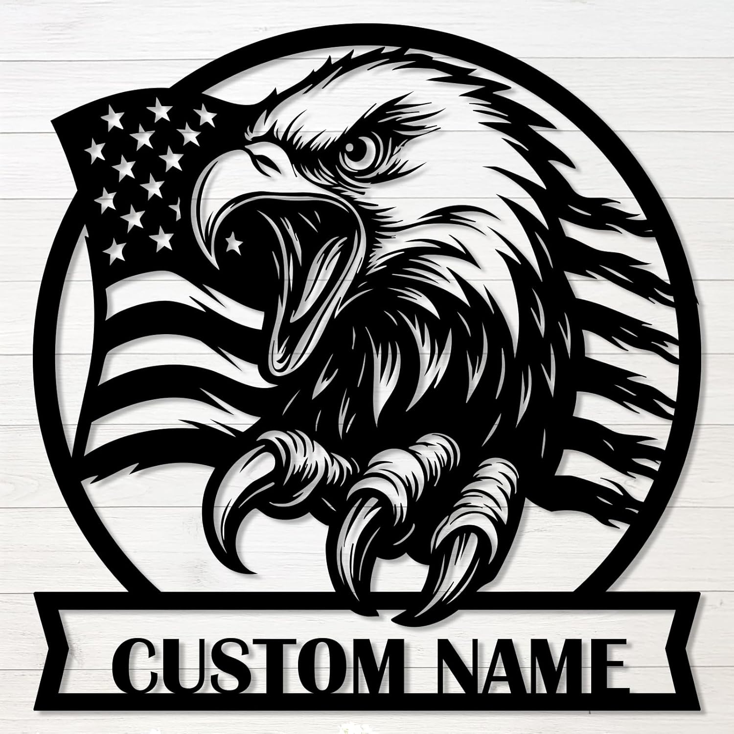 Amazon.com: Personalized Bald Eagle Metal Sign – Custom Patriotic Wall ...