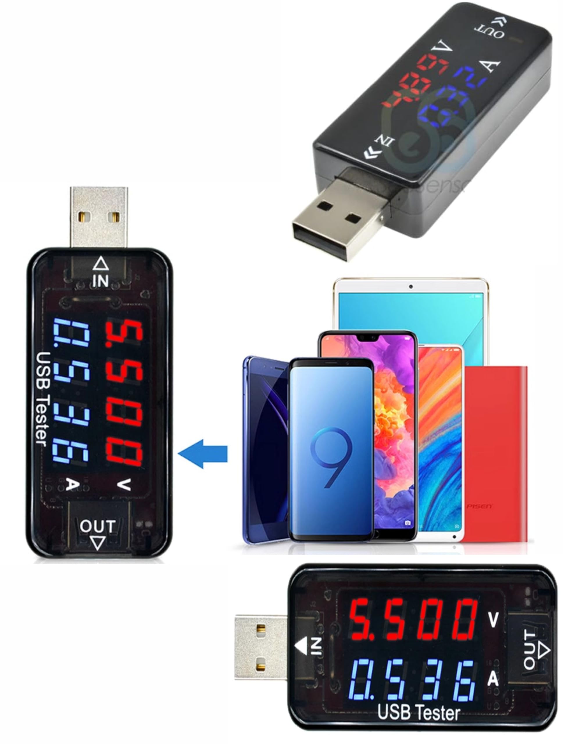 Pen Voltage Tester USB Charger Doctor Mobile Battery Tester Power ...