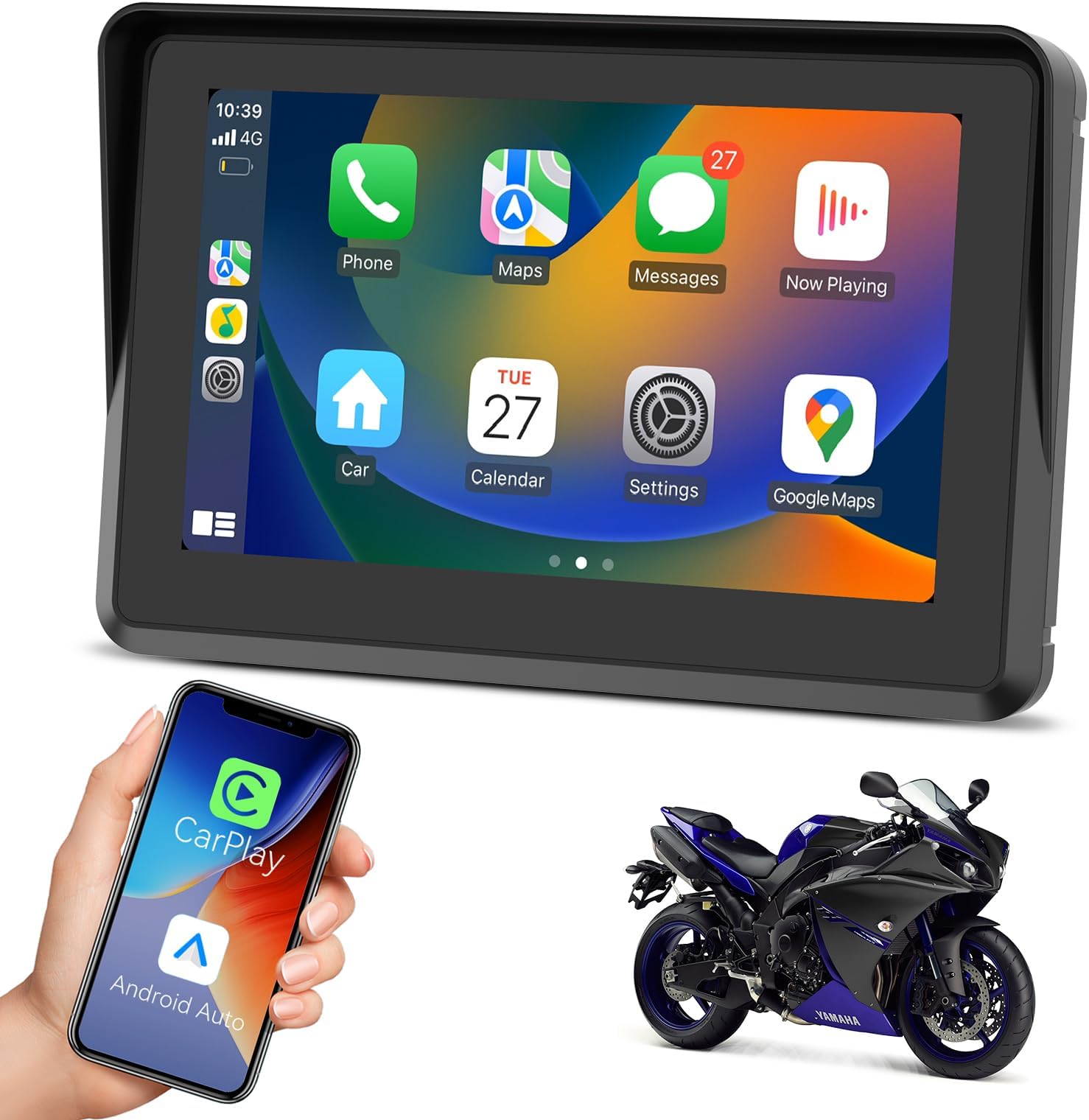 STARQ M5 Bike INFOTAINMENT System with 5.5INCH CARPLAY Display 1080P ...