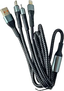 USB C Cable/Type C Cable/Micro USB 3 in 1 Nylon Braided USB Cable/ 9A ...