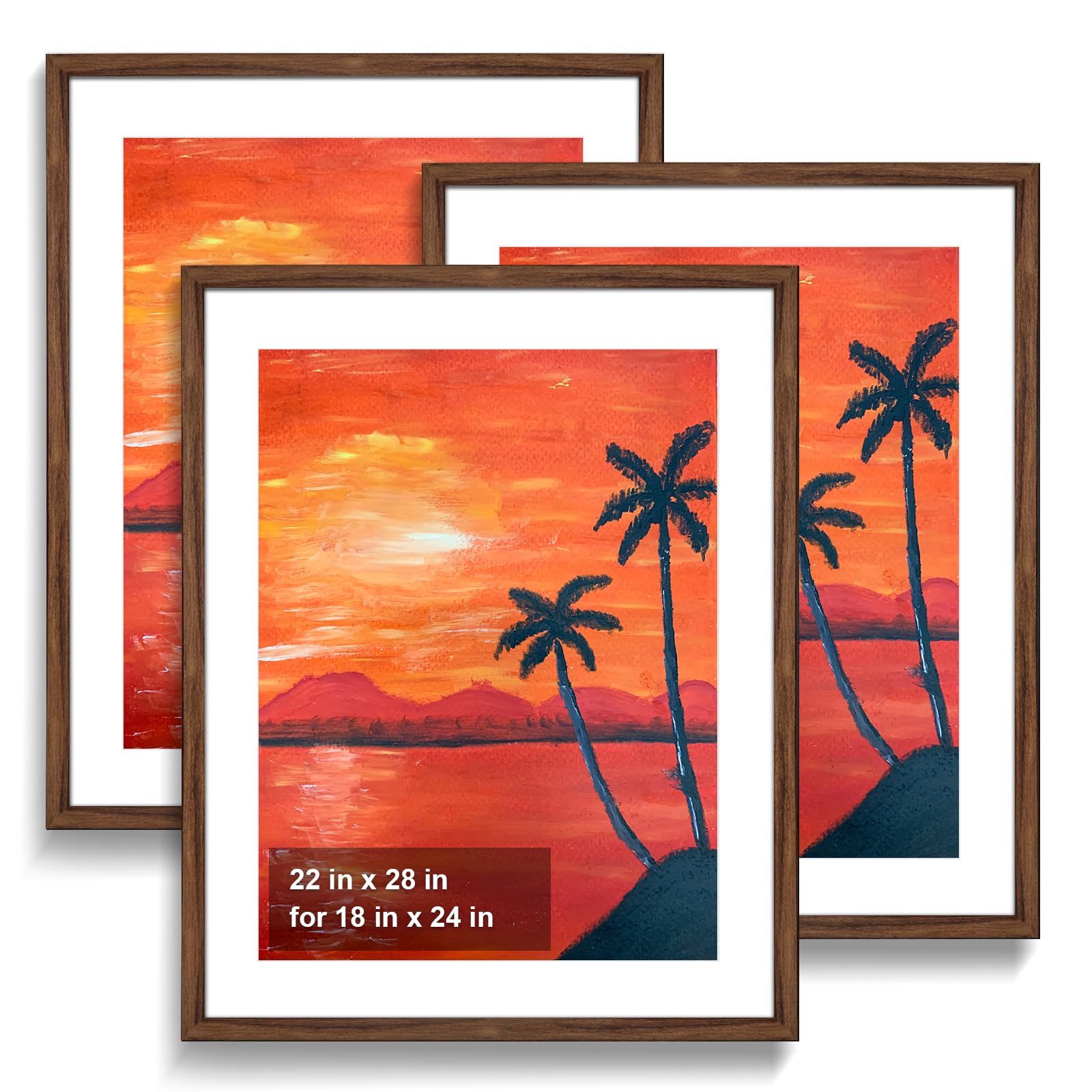 Amazon.com - euwazram Rustic Walnut 22x28 Frame - Set of 3, 22 x 28 ...