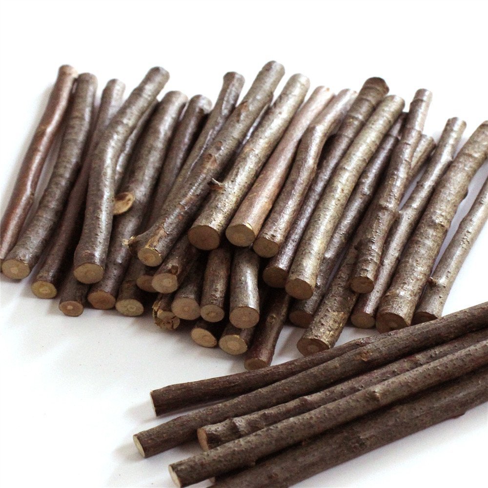 Amazon.com: Wood Log Sticks 4 inch Long 0.2 inch in Diameter 100 pcs ...
