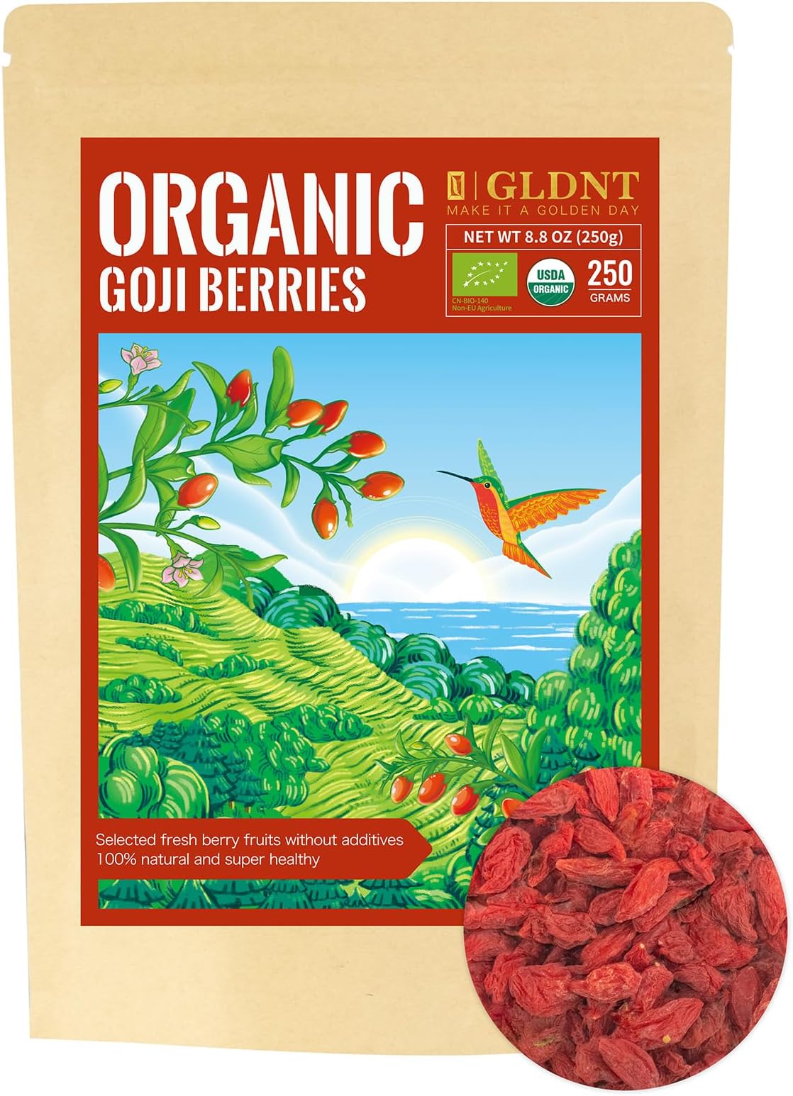 Amazon.com: Roots Circle USDA Organic Dried Goji Berries 14.1oz Jar 1 ...
