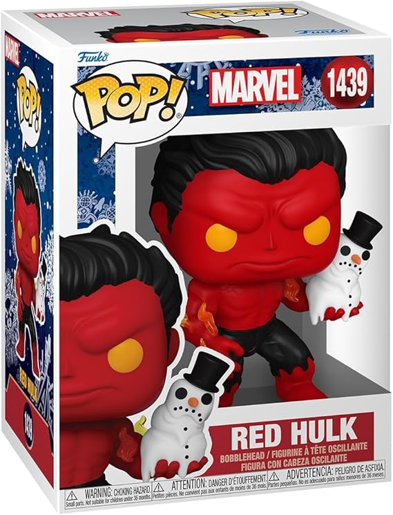 Amazon.com: Funko POP! Marvel: Holiday – Red Hulk - Marvel Comics ...