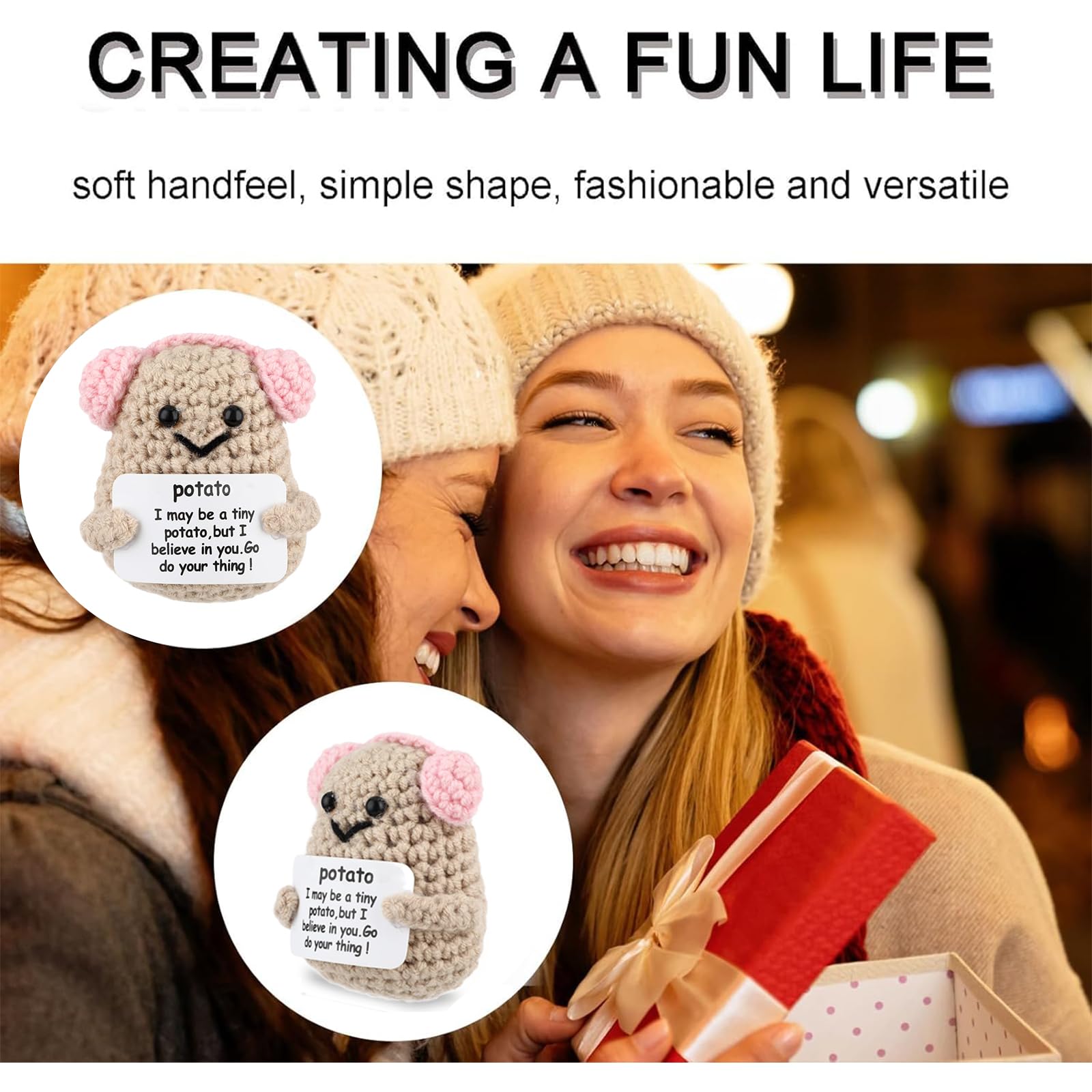 JBLJDWD Positive Potato, Cute Stuff, Mini Knitted Toy with Positive ...