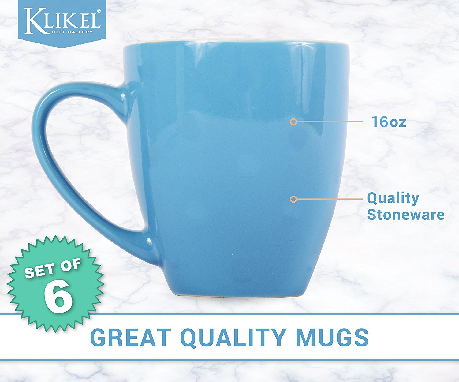 Snapklik.com : Klikel 6 Colored Coffee Mugs Set