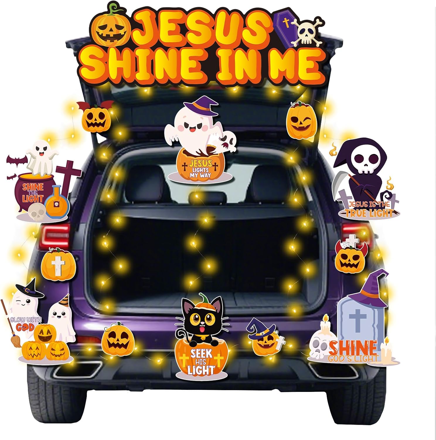 Amazon.com: Halloween Religious Trunk or Treat Car Decorations Kit ...