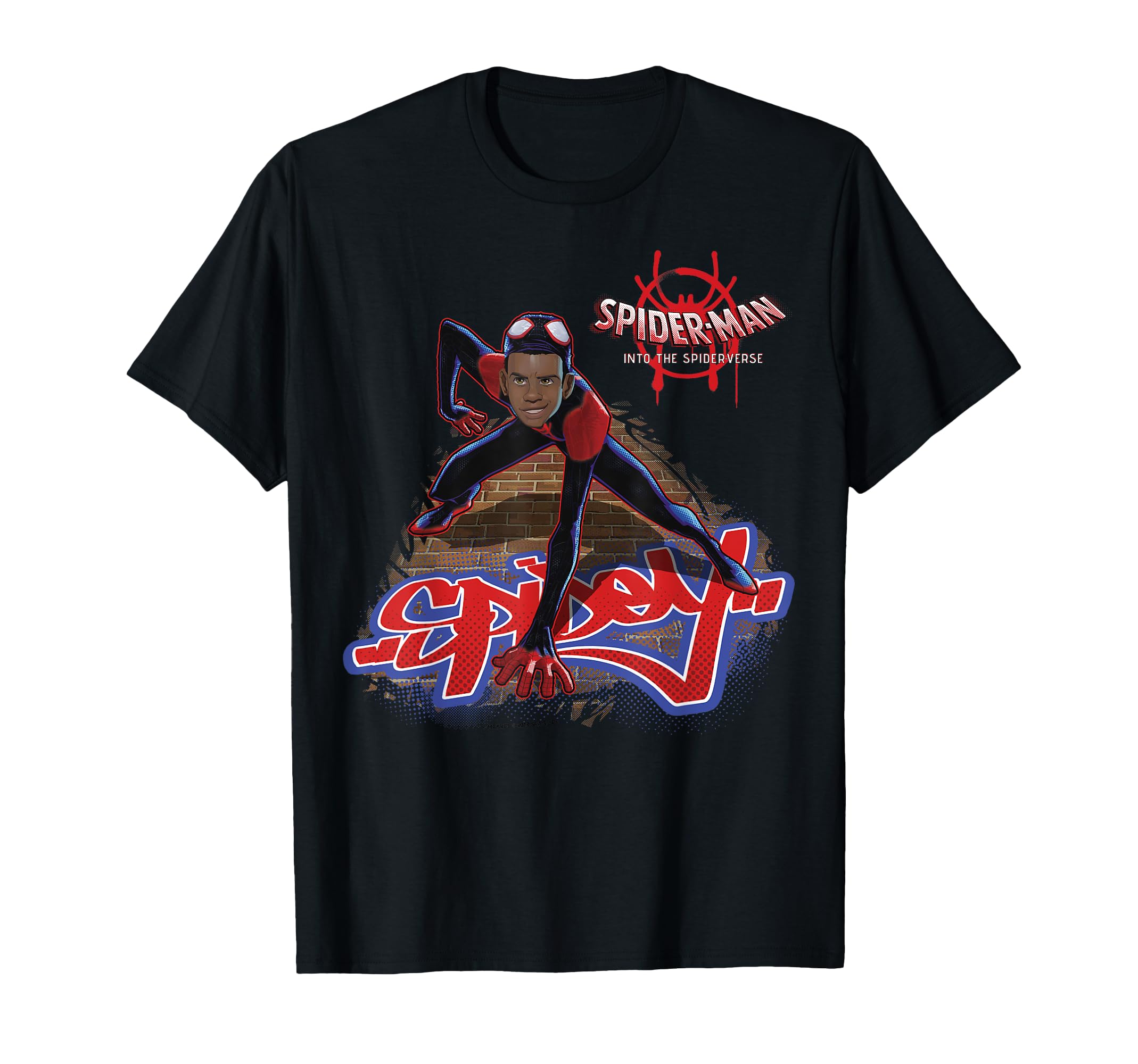 Amazon.com: Marvel Spider-Man Spiderverse Miles Morales Climb T-Shirt ...
