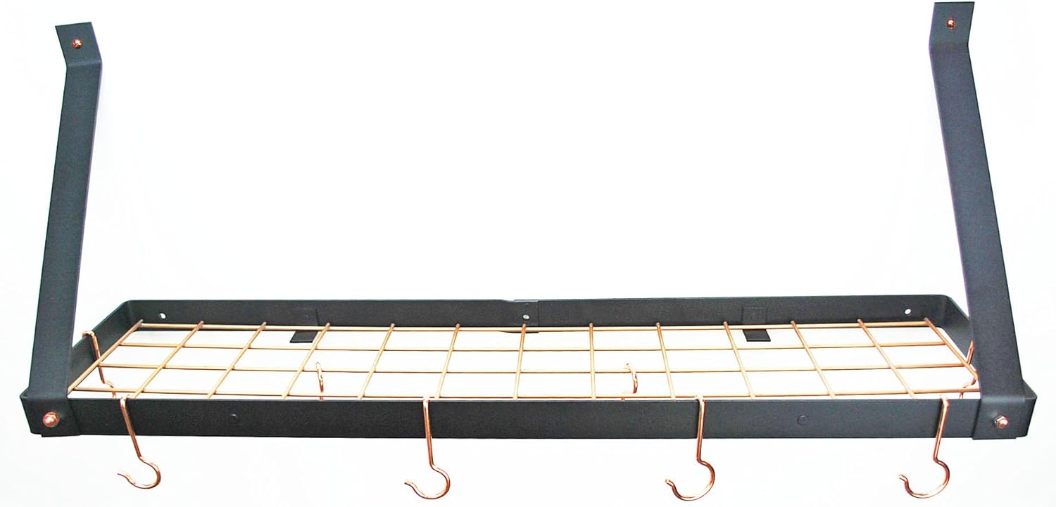 Amazon.com: Bookshelf Pot Rack Black and Copper : Home & Kitchen