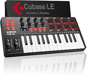 Amazon.com: KOKKO MIDI Controller Keyboard, Mini 25 Key With 8 Backlit ...