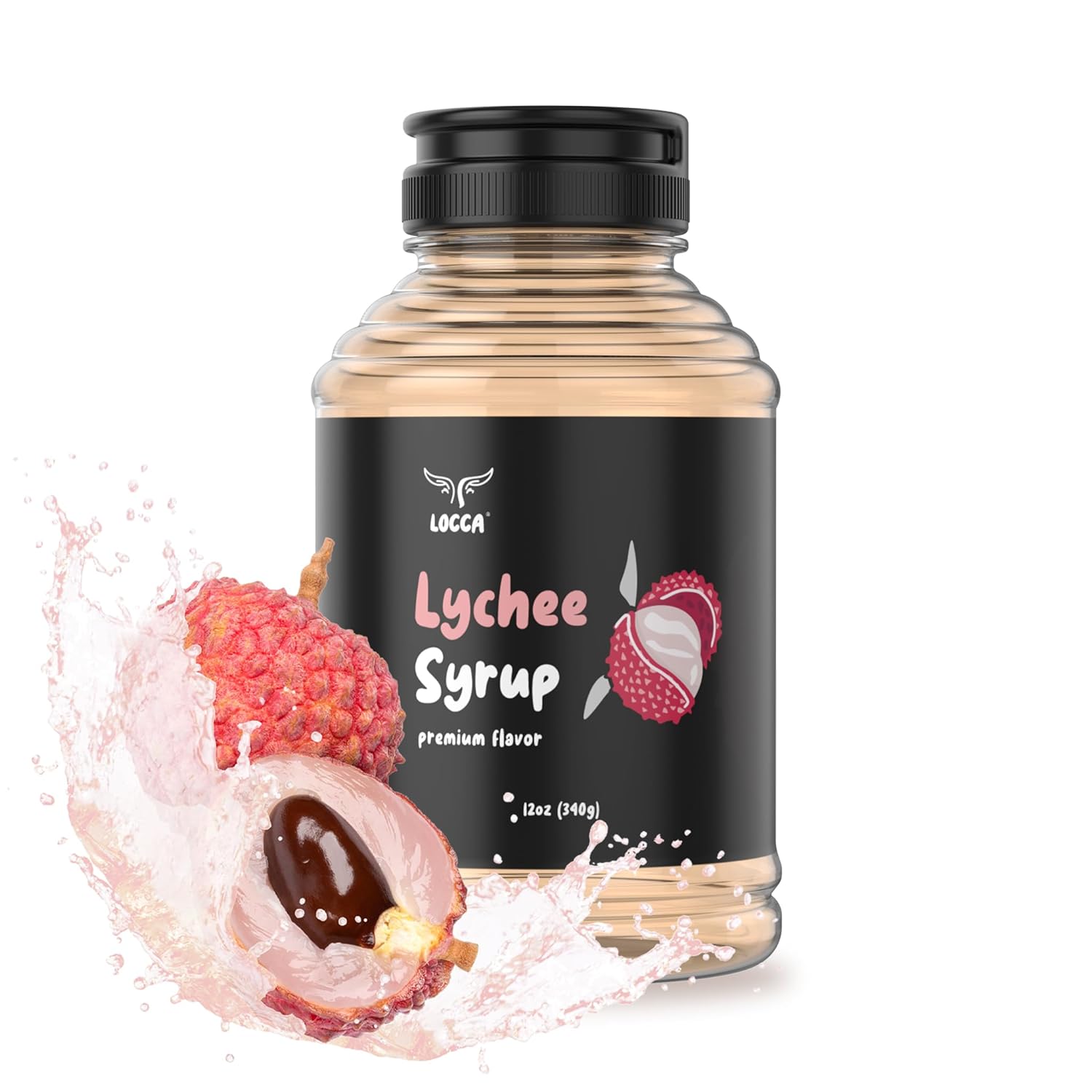 Amazon.com: Locca Lychee Syrup 12oz - Premium Coffee Syrup | Coffee ...
