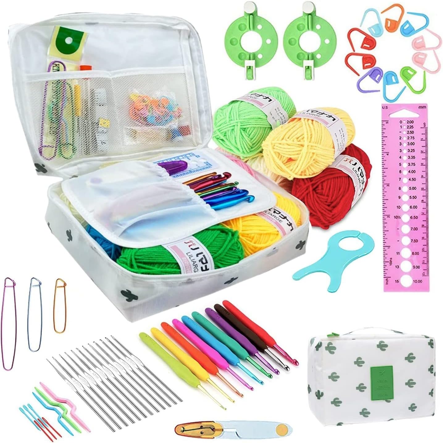 KAHEIGN 59Pcs Crochet Kits for Beginners Adults, Knitting Starter Kit ...