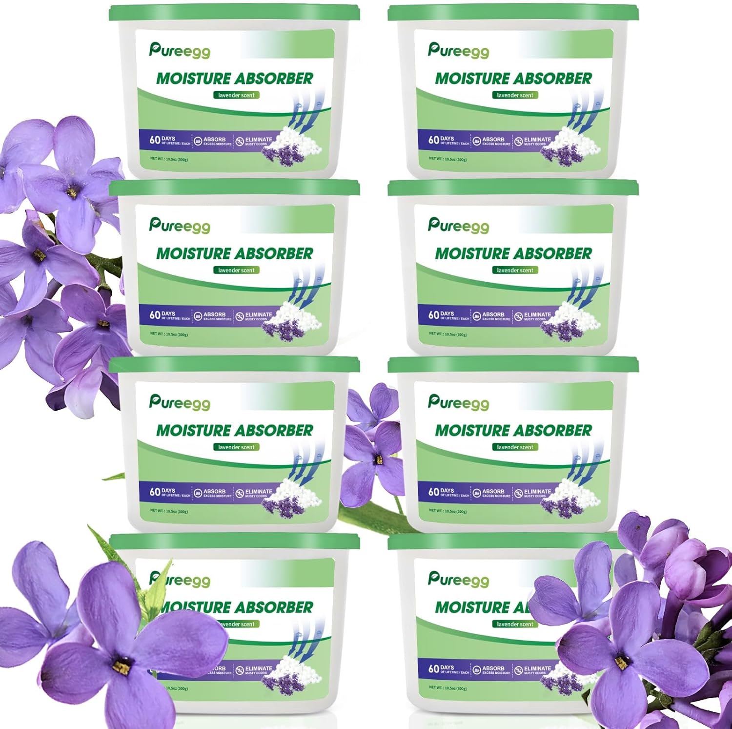 Amazon.com - Pureegg Moisture Absorbers Box - 8 Packs, Lavender Scent ...