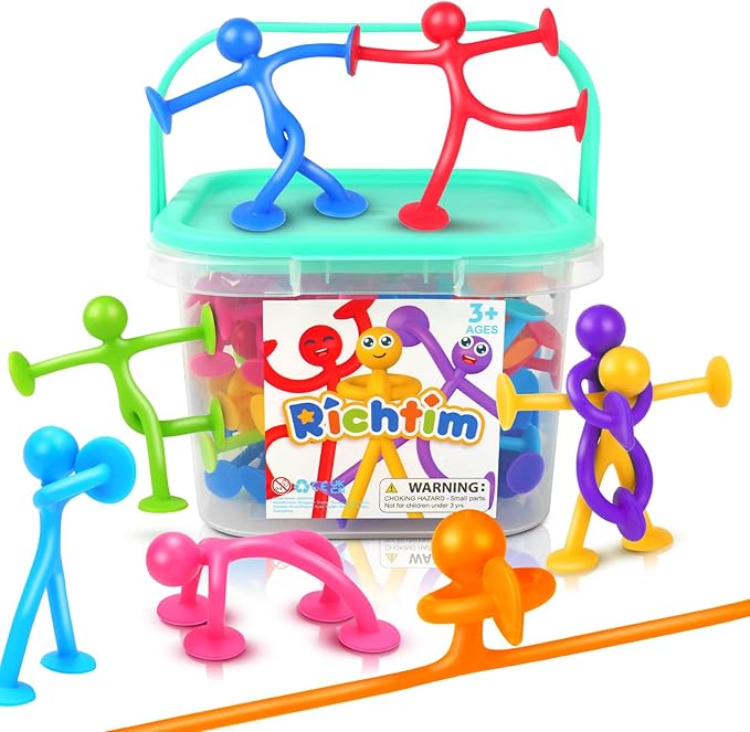 Amazon.com: Suction Cup Fidget Sensory Toys: 48 Pack Suction Cup People ...