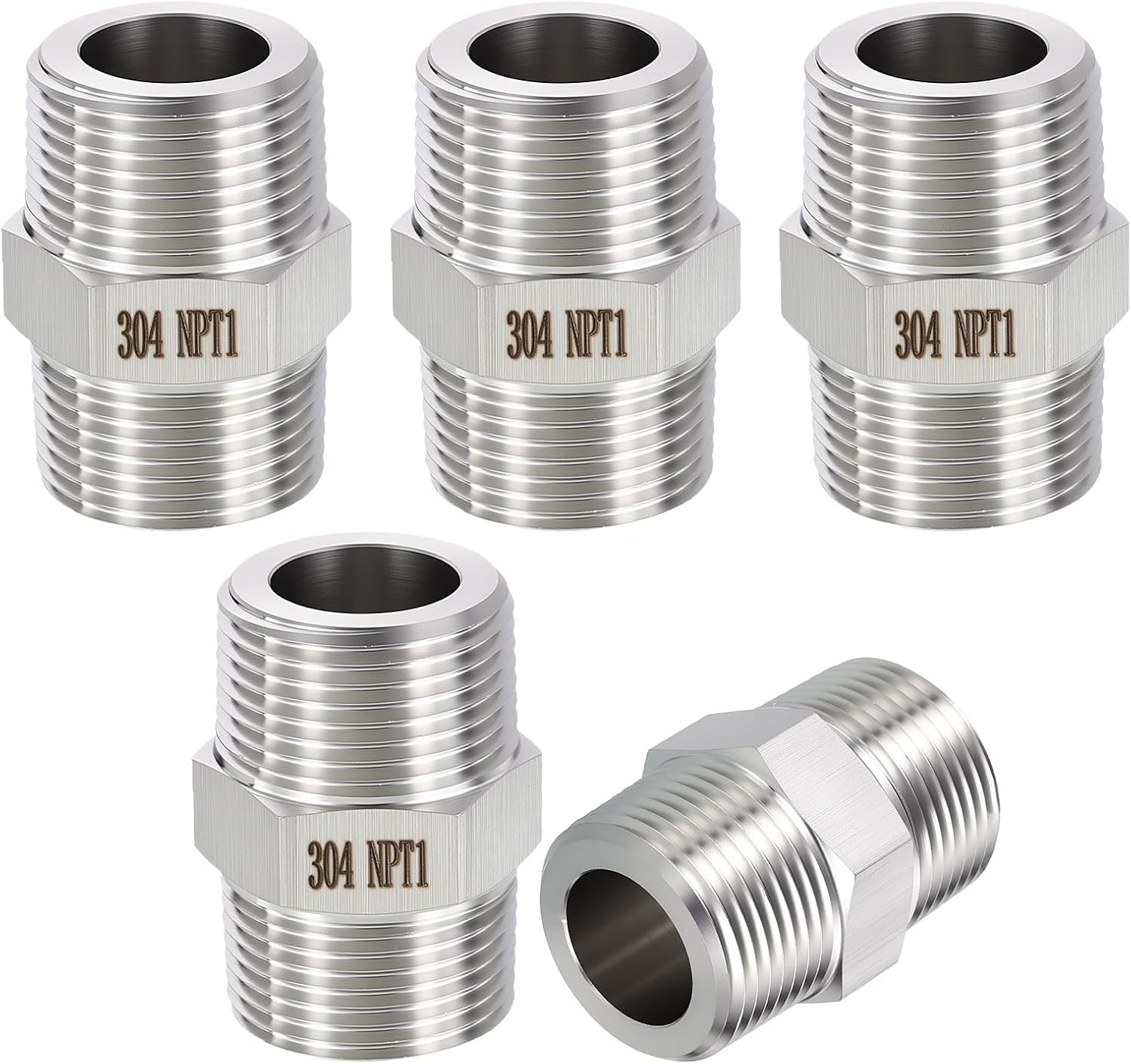 Amazon.com: CoCud 5 Pack 304 Stainless Steel Pipe Fittings, 1" Male NPT ...