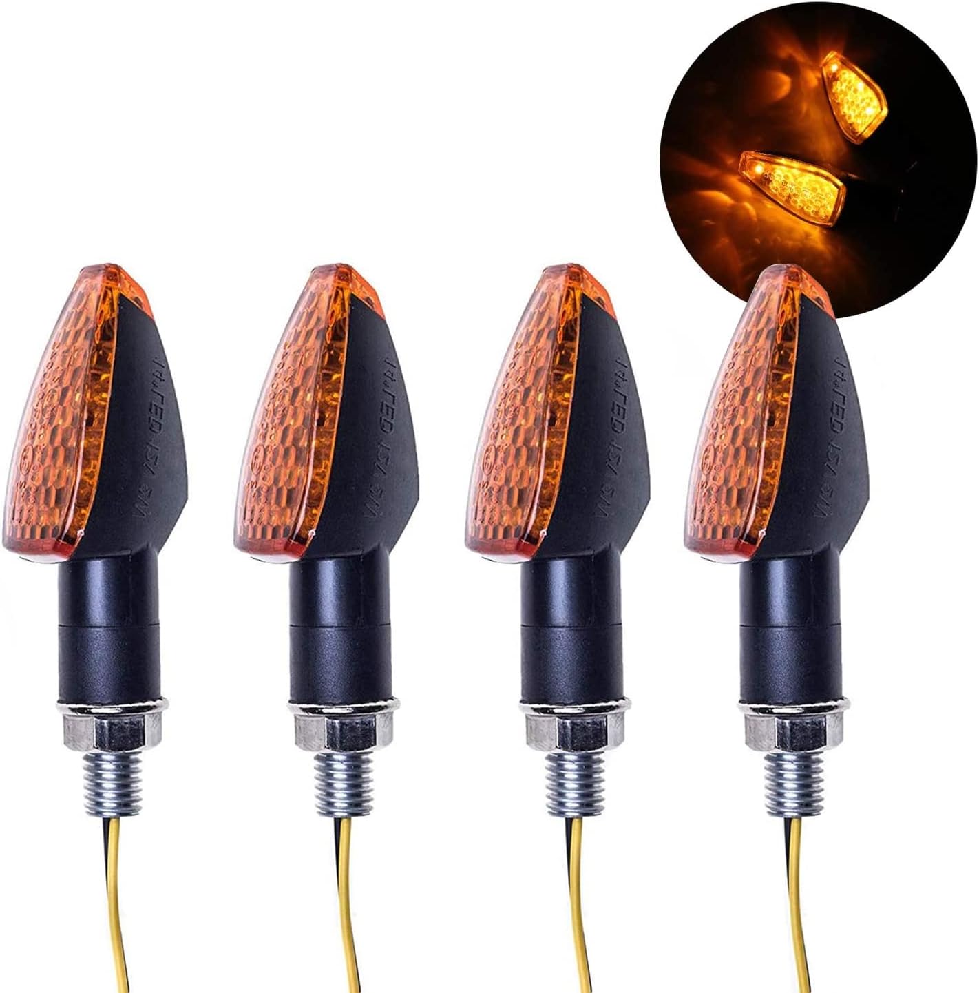 SFONIA 4pcs Motorcycle Indicators 14LED Turn Signal Lights 12V ...