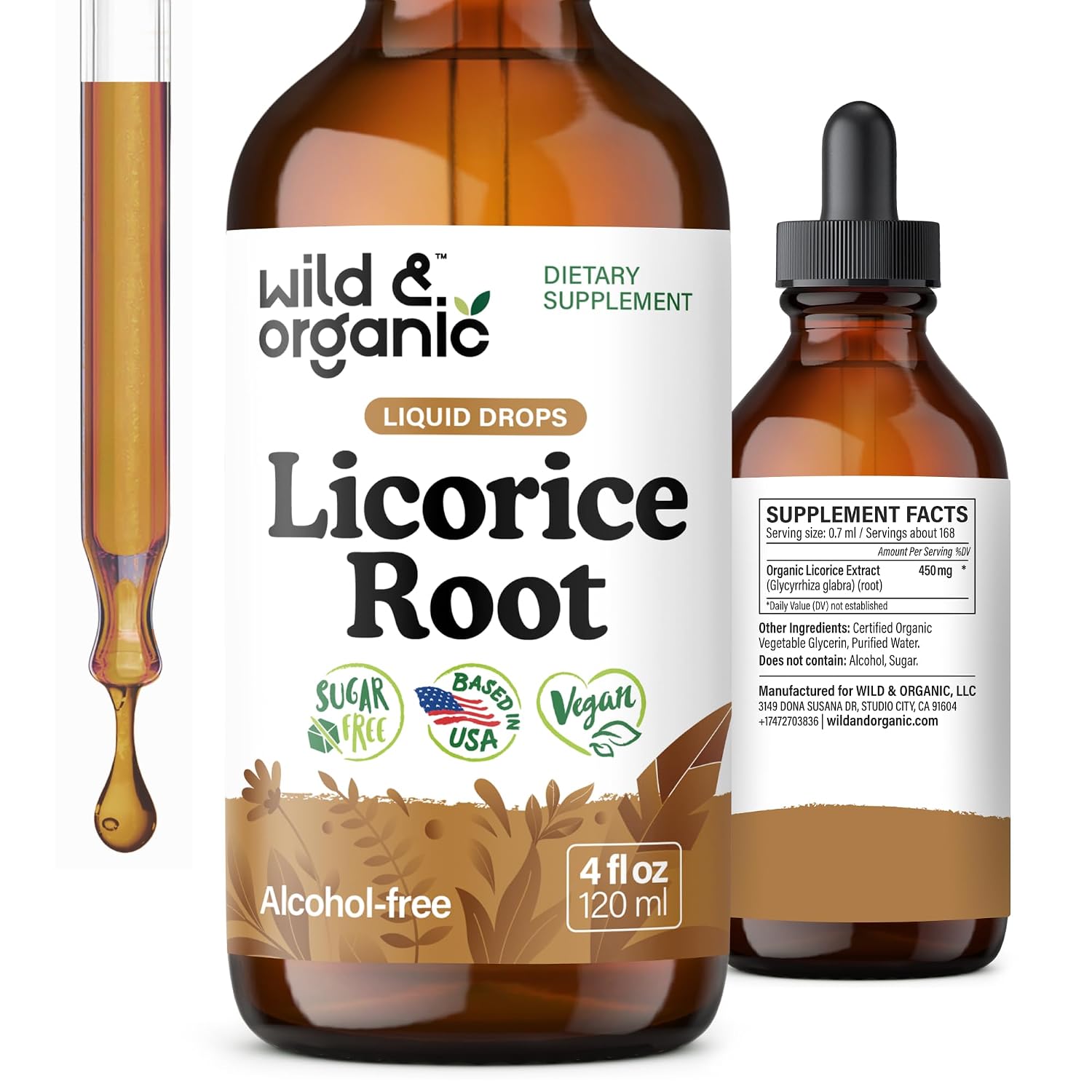 Wild & Organic Licorice Root Tincture - Digestive, Lung & Skin Support ...