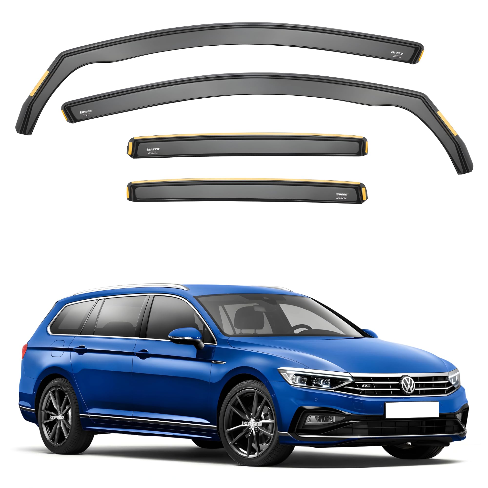 ISPEED Wind Deflectors For VW Passat B8 2015-2023 5 Door Estate 4pc Set ...