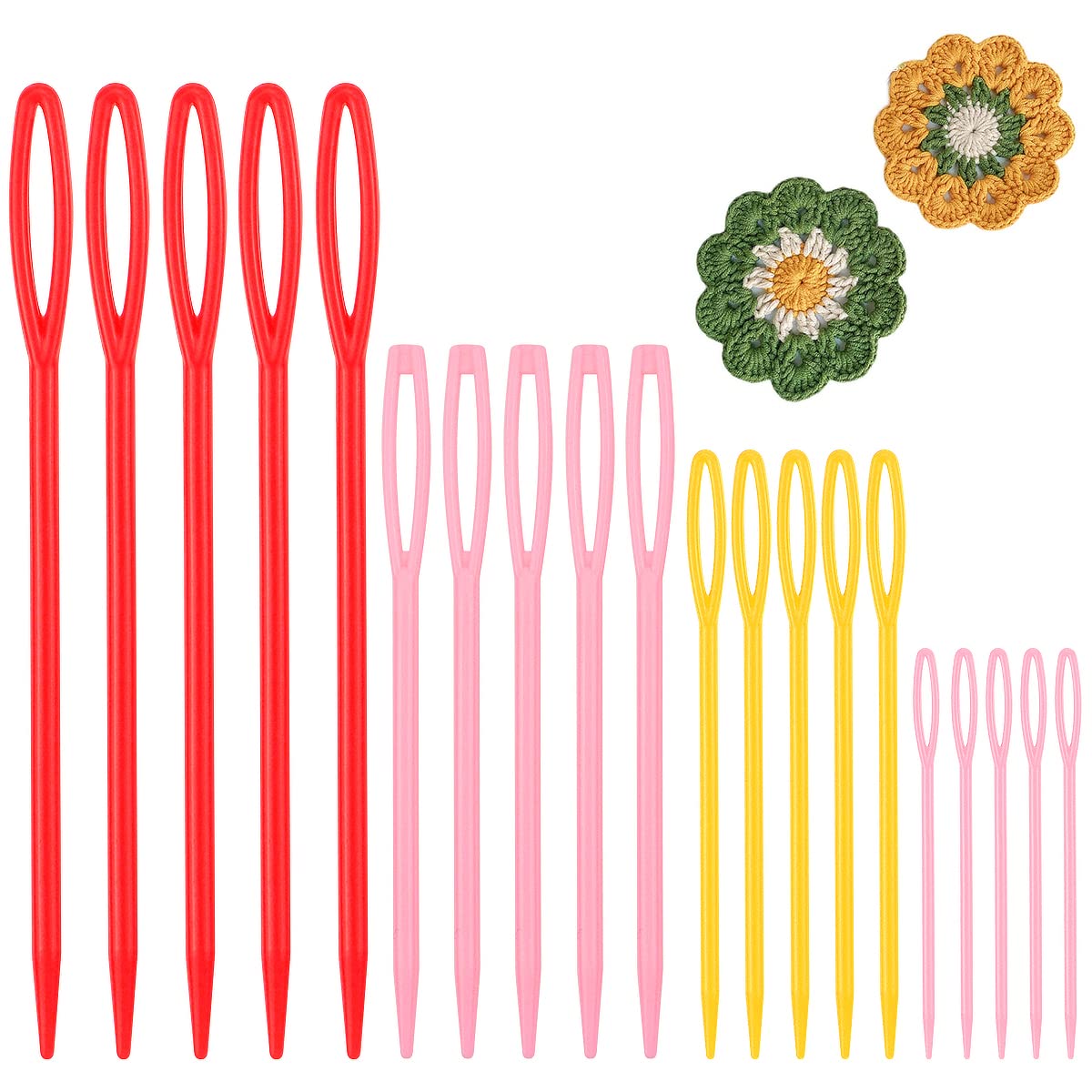 20 Pieces Large Eye Plastic Sewing Needles, Big Eye Needles for Sewing ...