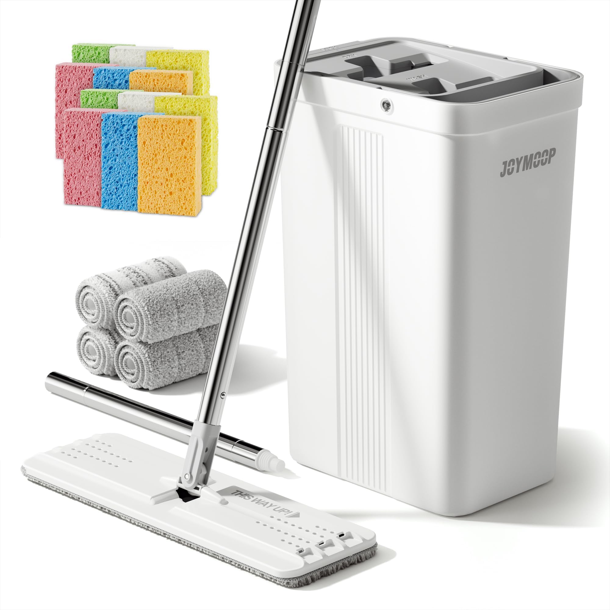 Amazon.com: JOYMOOP Mop and Bucket with Wringer Set with Colorful ...