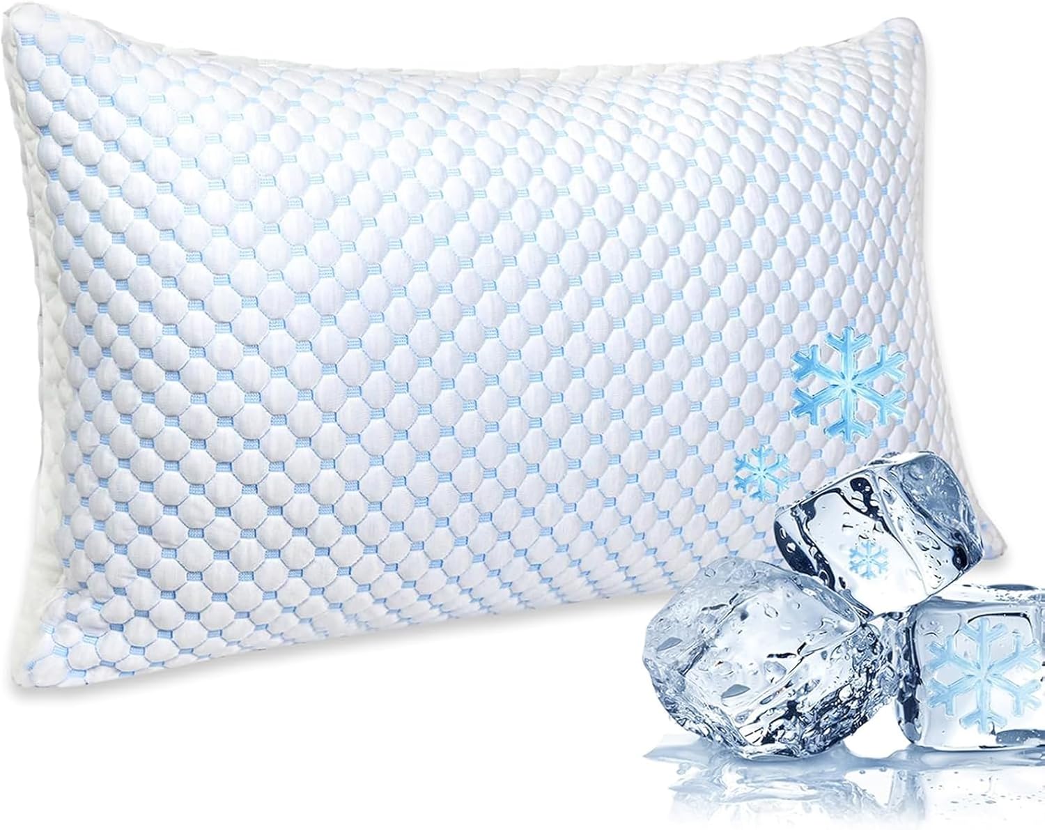 Amazon.com: Mooppom Cooling Pillows for Sleeping, Shredded Memory Foam ...