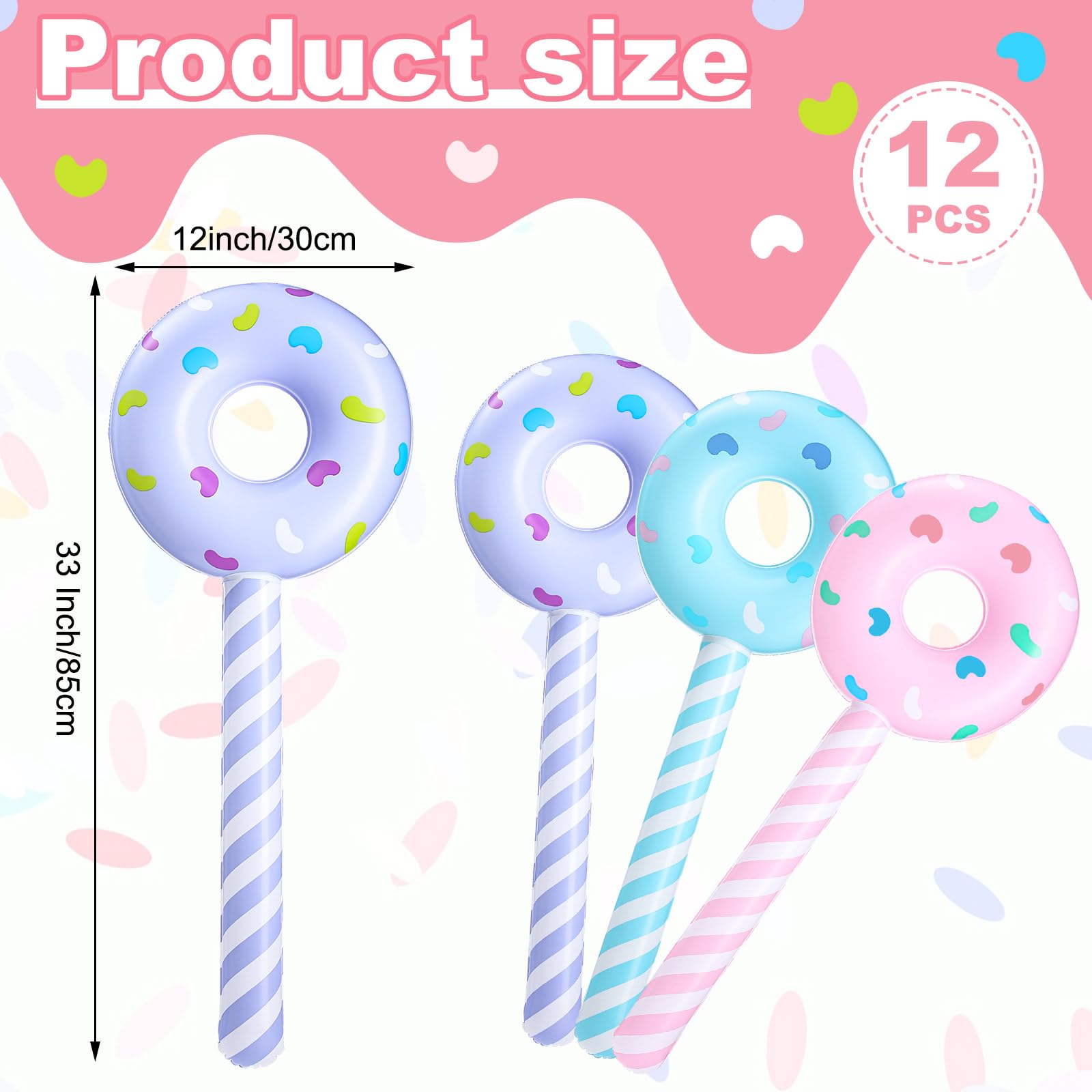 Snapklik.com : Jenaai 12 Pcs Inflatable Donuts 33 Inch Candy Birthday ...