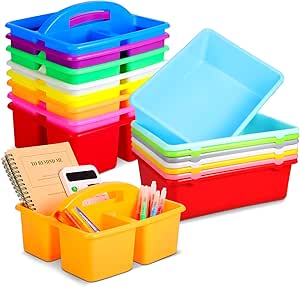 Amazon.com: Geetery 16 Pcs Classroom Storage Set Includes 8 Plastic ...