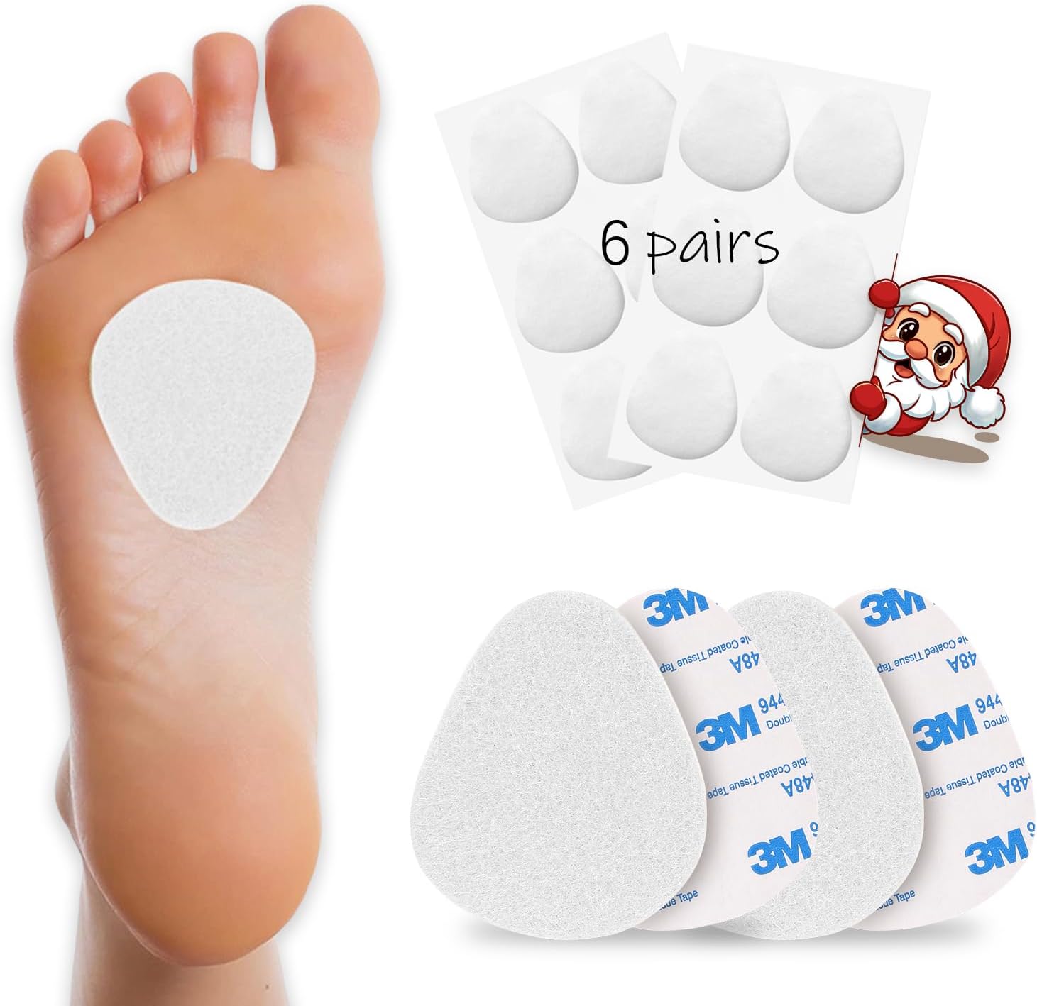 Amazon.com: Metatarsal Felt Foot Pads, Ball of Foot Cushions ...