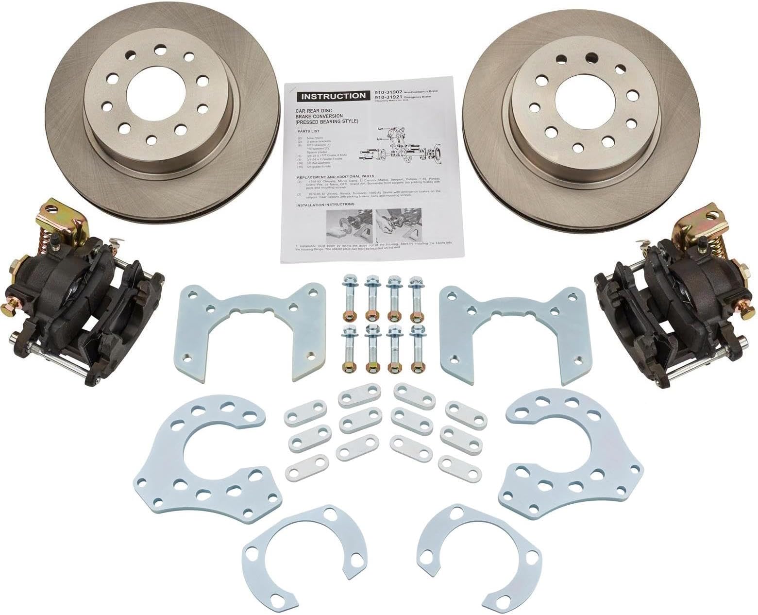 Amazon.com: Bolt-On Rear Disc Brake Kit w/E-Brake for Ford 9 Inch ...