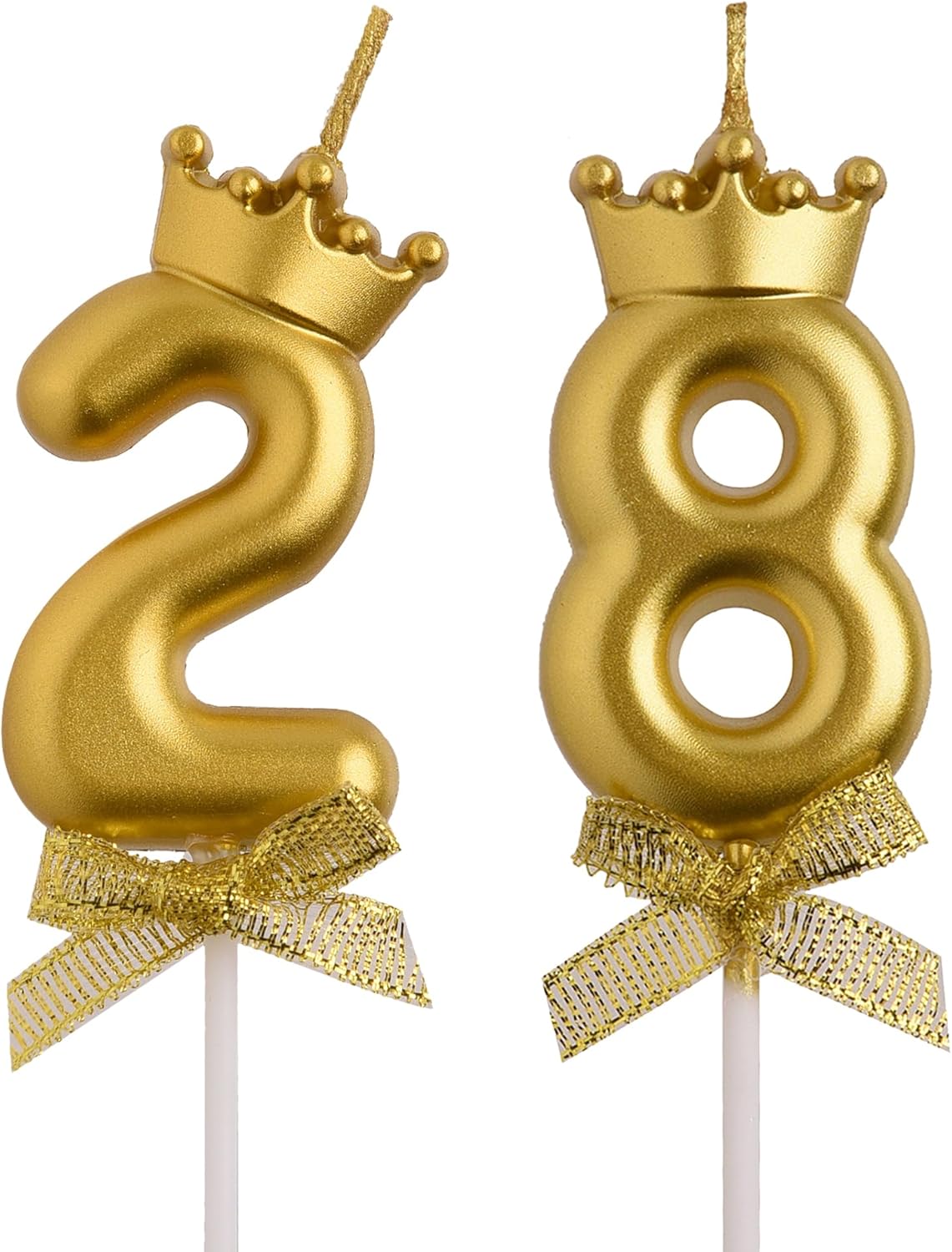 Amazon.com: AOOLADA 28th 82nd Birthday Candles, Gold 82 28 Year Old ...