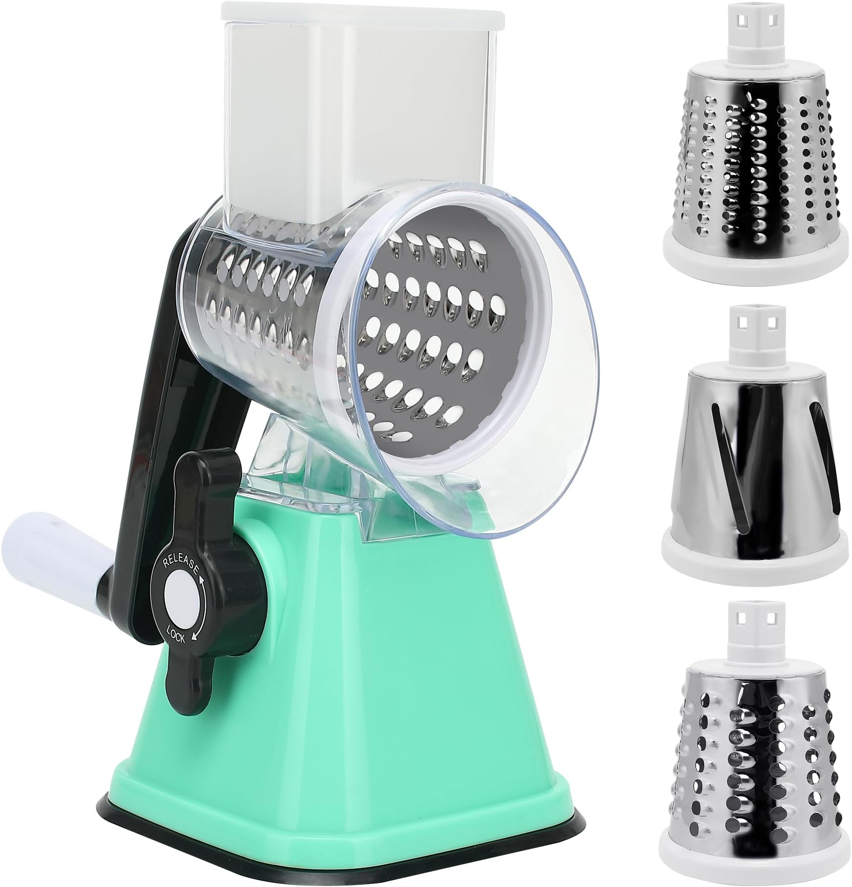 Amazon.com: Manual Rotary Cheese Grater Round Vegetable Potato Carrot 3 ...