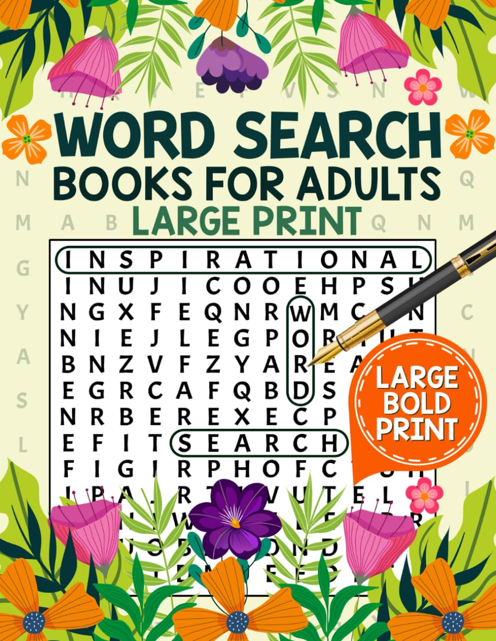Inspirational Word Search for Adults: Activity book with 1800 large ...