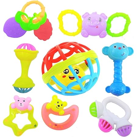 Buy Vibgyor Vibes™ Lovely Mixed Attractive Colourful Non Toxic Rattles ...