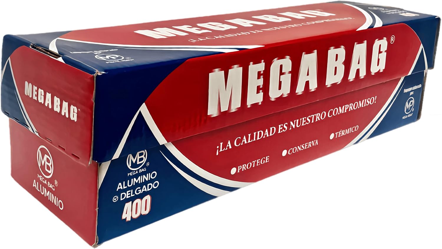 Papel Aluminio Modelo 400 Marca Mega Bag Calibre Grueso y delgado (1 Rollo) (Delgado (14 micras ...