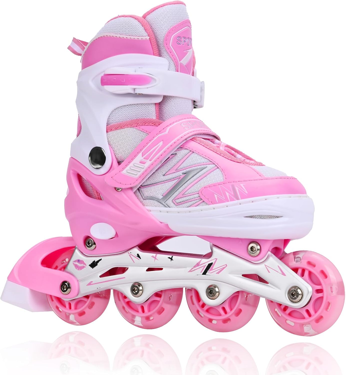Amazon.com : FYHART Adjustable Kids Inline Skates for Girls Boys with ...