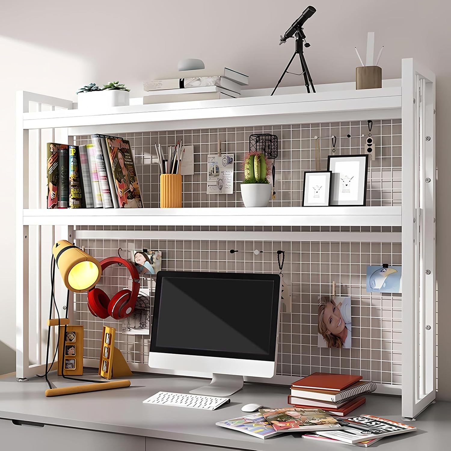 Ahtadums Adjustable Desktop Bookshelf Metal Multipurpose Countertop ...