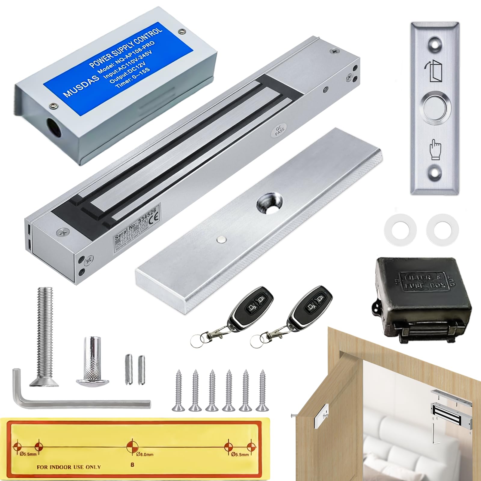 Snapklik.com : Outswinging 600lb Electric Magnetic Door Lock Kit System ...