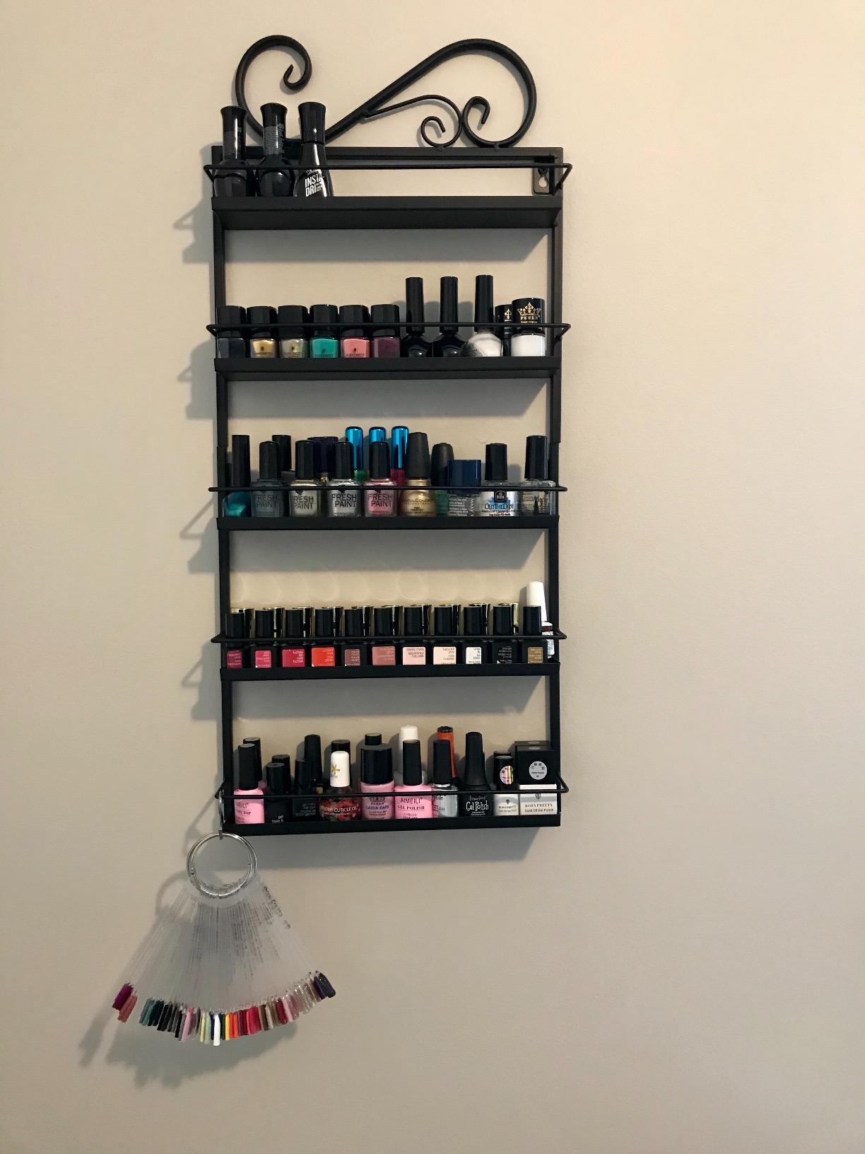 Amazon.com: DAZONE Nail Polish Wall Mounted Rack Organizer Holds 50 ...