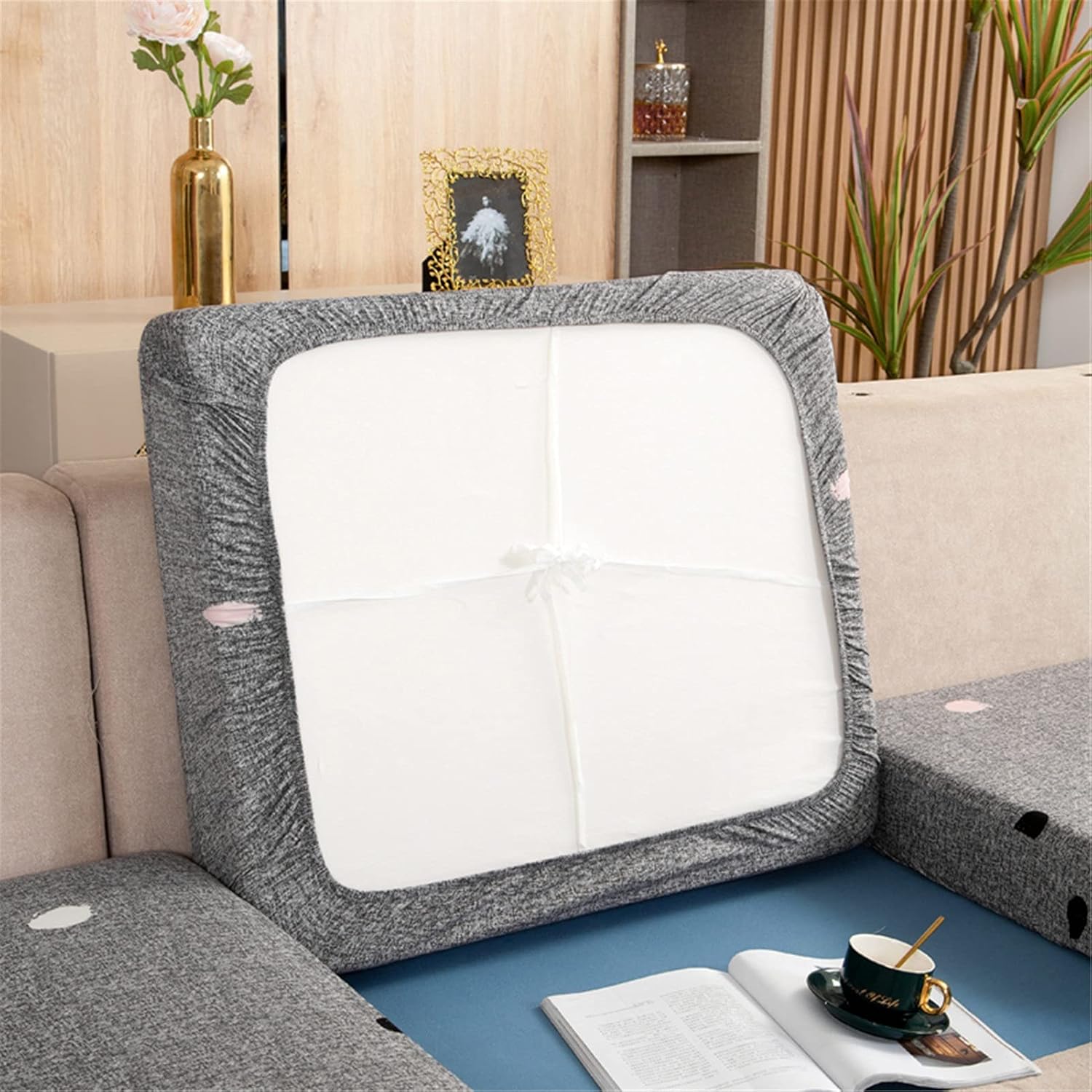 ZGDDPZA Copriseduta Divano,Copricuscini Seduta, Elasticizzato ...