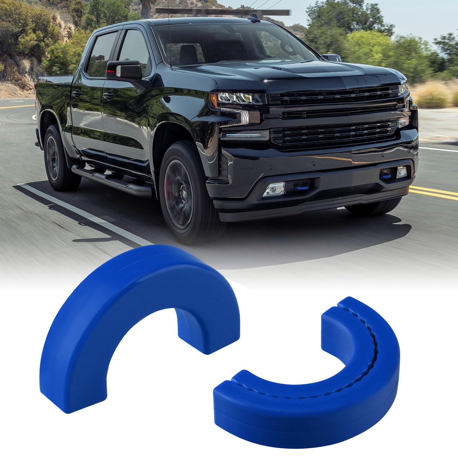 Front Hitch Protection 2PCS Red Tow Hook Covers For Chevrolet Silverado ...