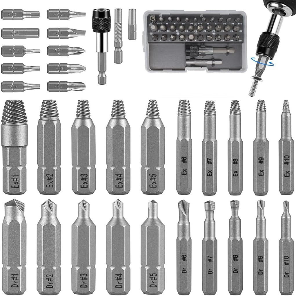 Screw Extractor Set Damaged Nut Screw Extractor Bolt Stud Remover ...