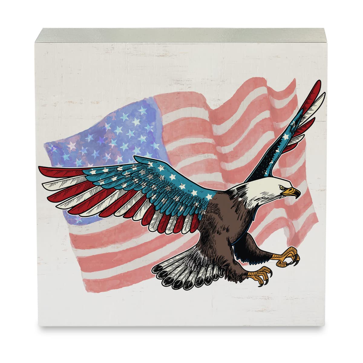Country Patriotism America Wood Box Sign Rustic America Flag Eagle ...