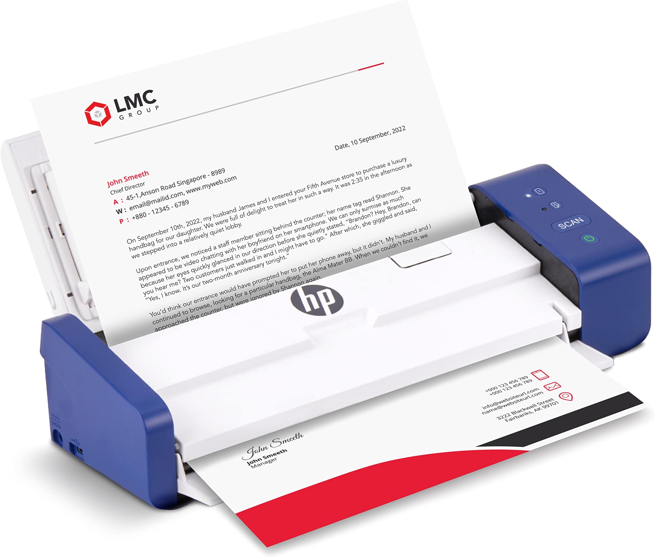 Amazon.com: HP Small USB Document & Photo Scanner for Portable 1-Sided ...