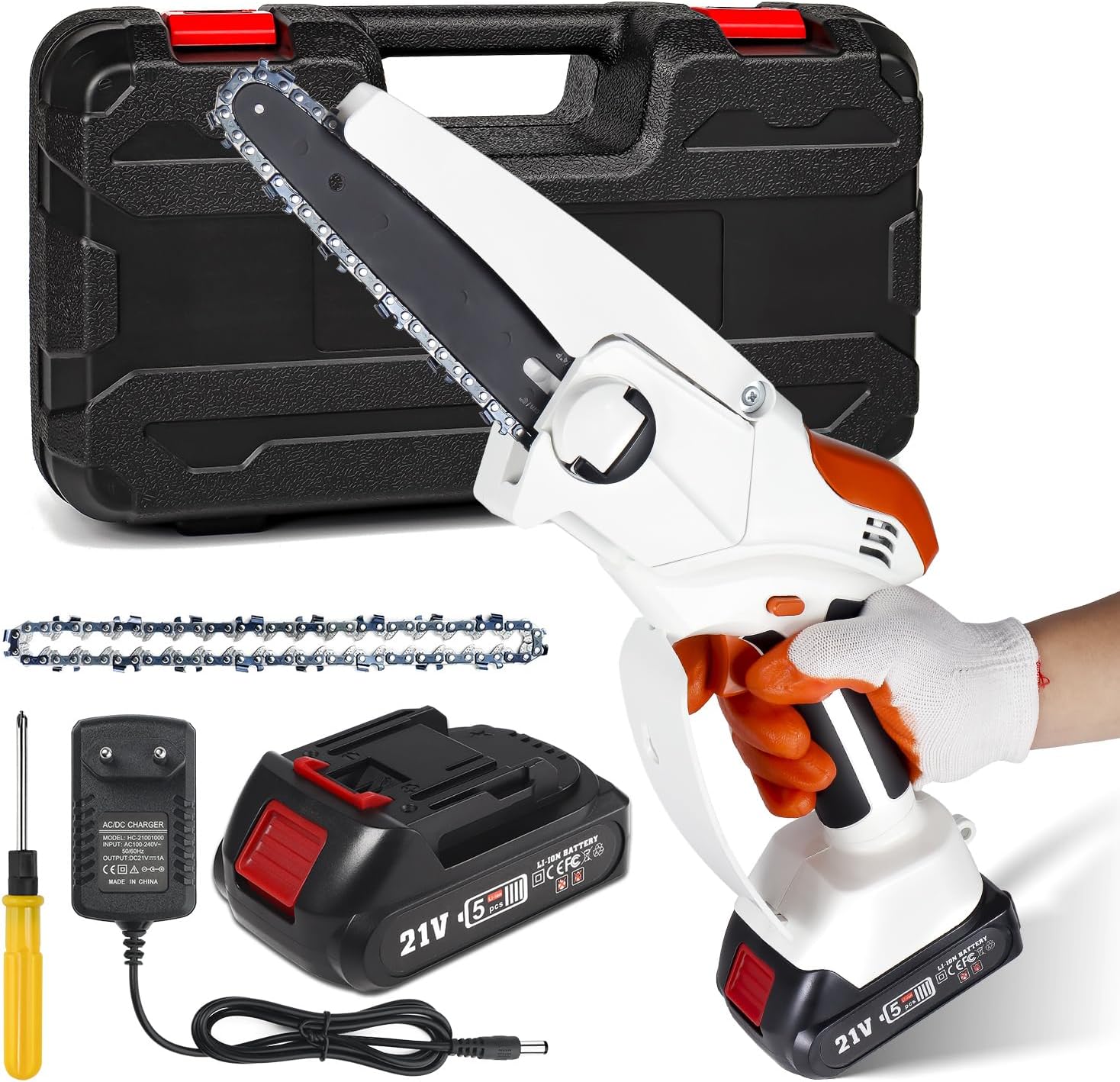 Amazon.com: YUZES Portable Electric Chainsaw Cordless 6 inch,Mini Chain ...