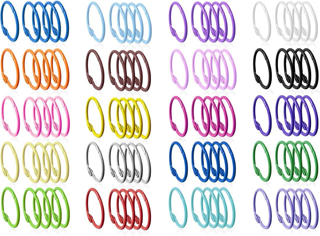 Key Chains or Key Rings, 1 1/5" Loose Leaf Binder Rings for Keychains ...