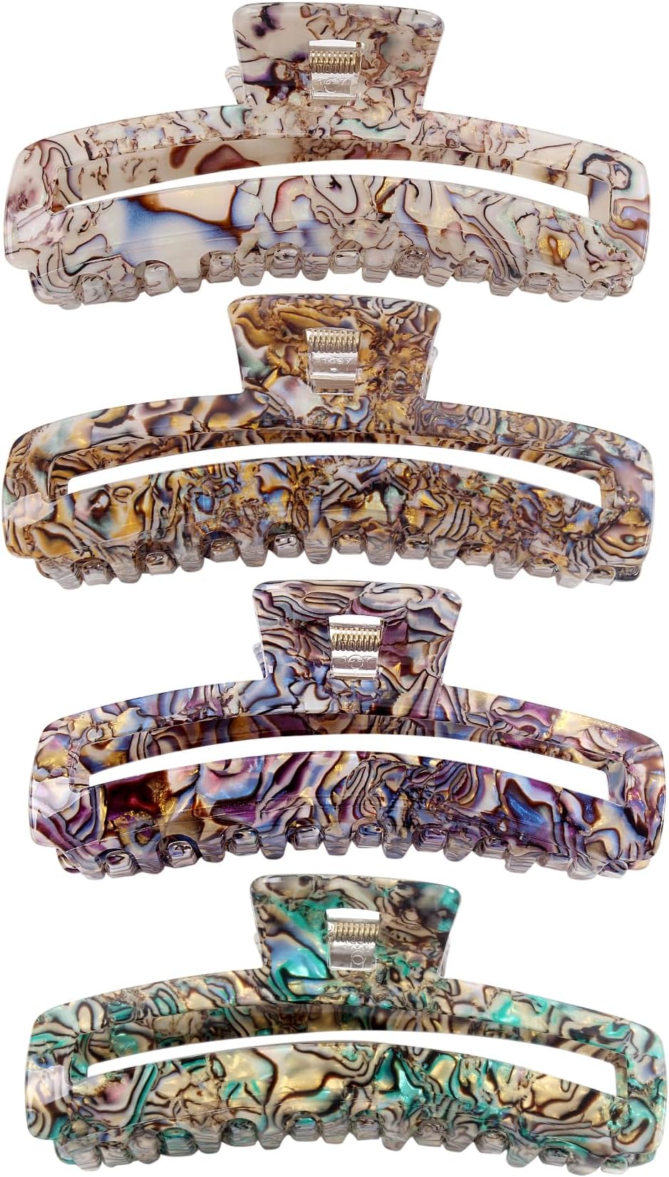 Amazon.com : ACCGLORY Bohemian Tortoise Shell Hair Clips Women Strong ...