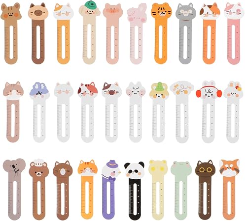 Thinp 30 Pieces Cute Animal Theme Bookmarks for Kids - Reading Rulers ...